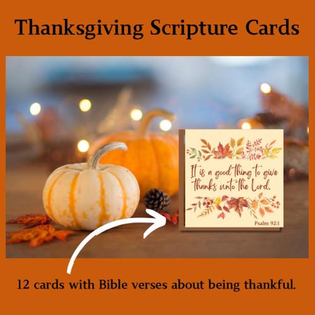 Thanksgiving Scripture Cards, Digital Download, Holiday Decor ...