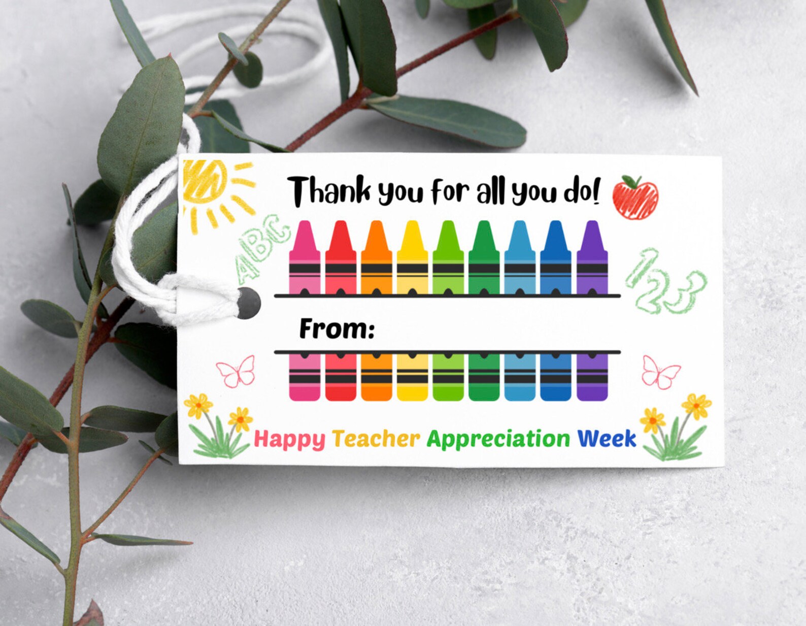 Teacher Appreciation Gift Tag Printable, Thank You for All You Do ...