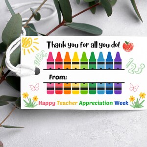 Teacher Appreciation Gift Tag Printable: DIY Thank You (digital ...