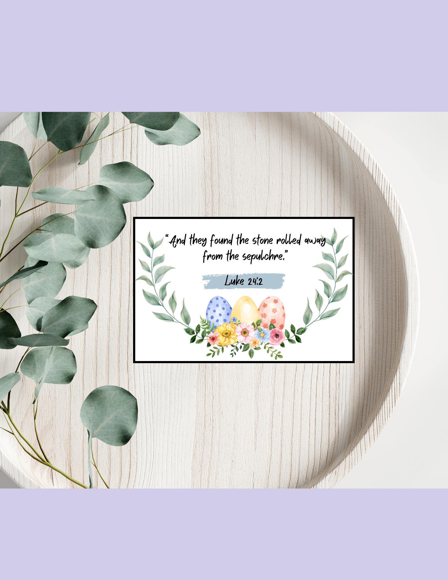 Easter Scripture Card Printables, Easter Decor, Bible Verse Cards ...