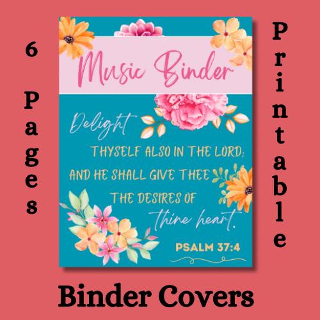 Binder Covers With Scriptures- Floral Turquoise Themed, School Binders ...