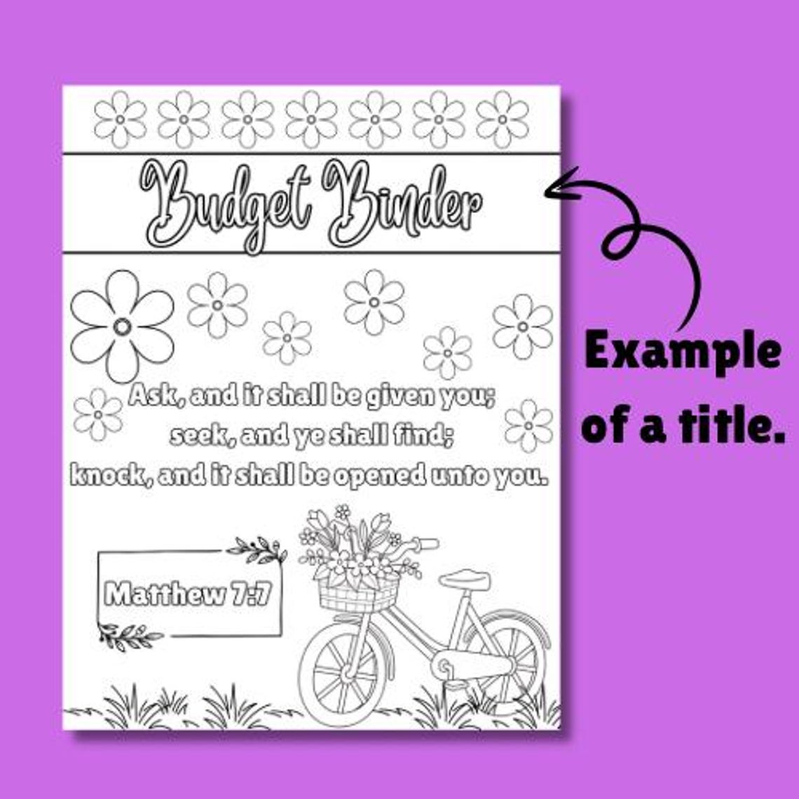 Binder Cover Coloring Pages, 6 Printable Pages, Bible Verse Coloring ...