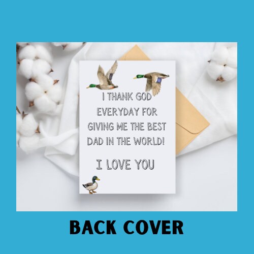 Fathers Day Card Printable, Duck Hunting Theme, Greeting Card, Happy ...