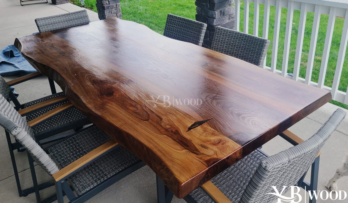 Handmade Live Edge Outdoor Wood Table, Dining Table, Outdoor Furniture ...