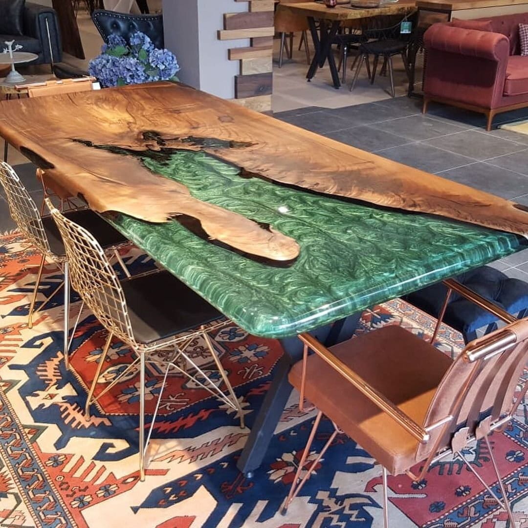 Custom River Epoxy Table, Epoxy River Table, Dining Room Wood Table - Etsy