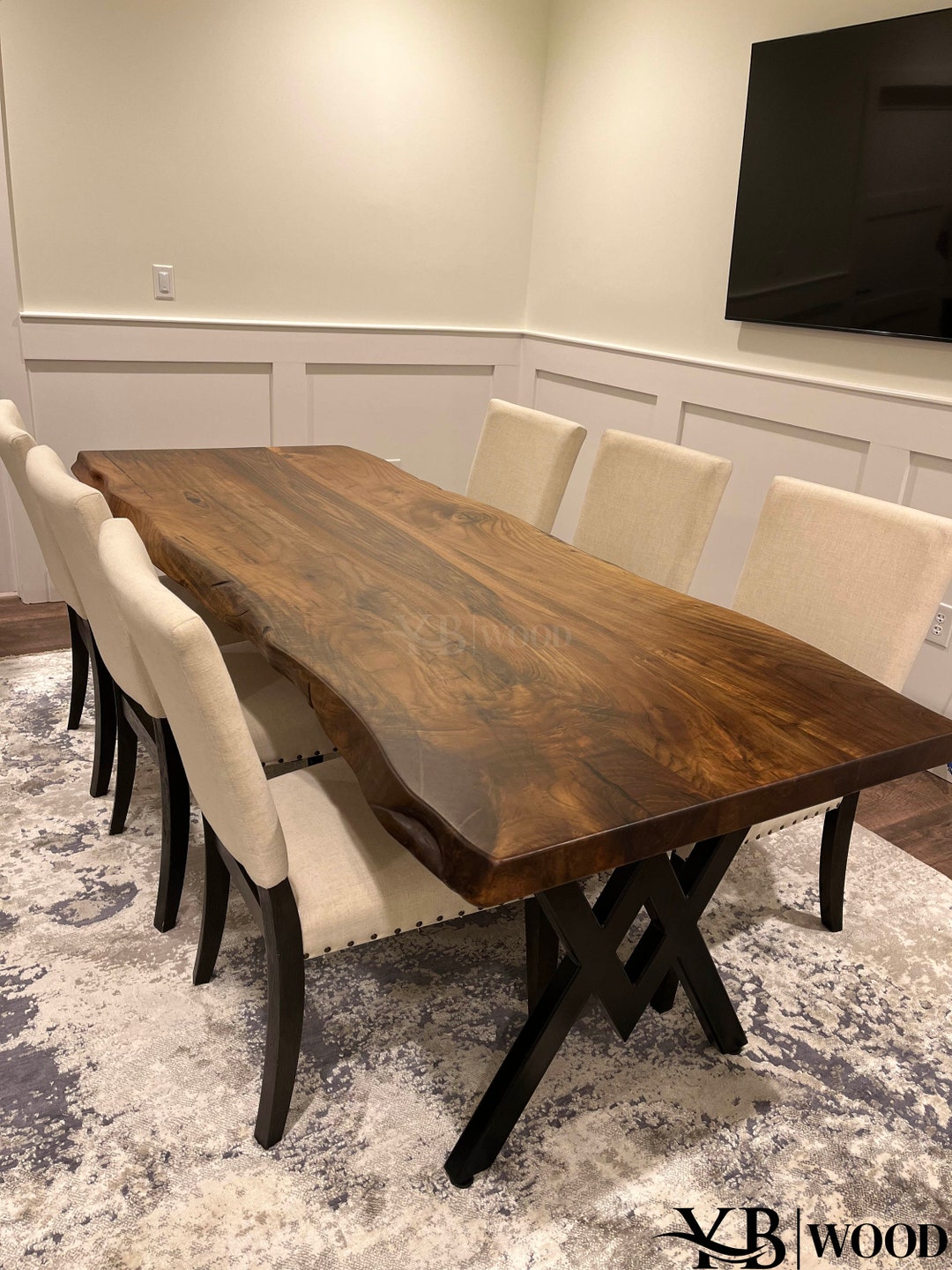 Walnut Dine Table, Rustic Dining Table, Custom Solid Wood Table, Wood ...