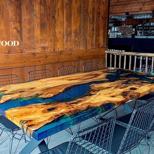 Handmade Epoxy Table, Blue Furniture Vivid Edge, Special Epoxy Wood ...
