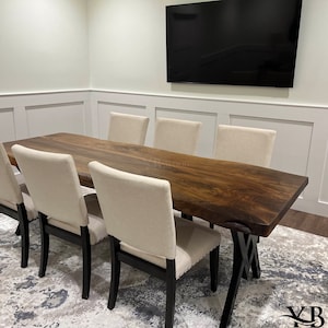 Walnut Dine Table, Rustic Dining Table, Custom Solid Wood Table, Wood ...