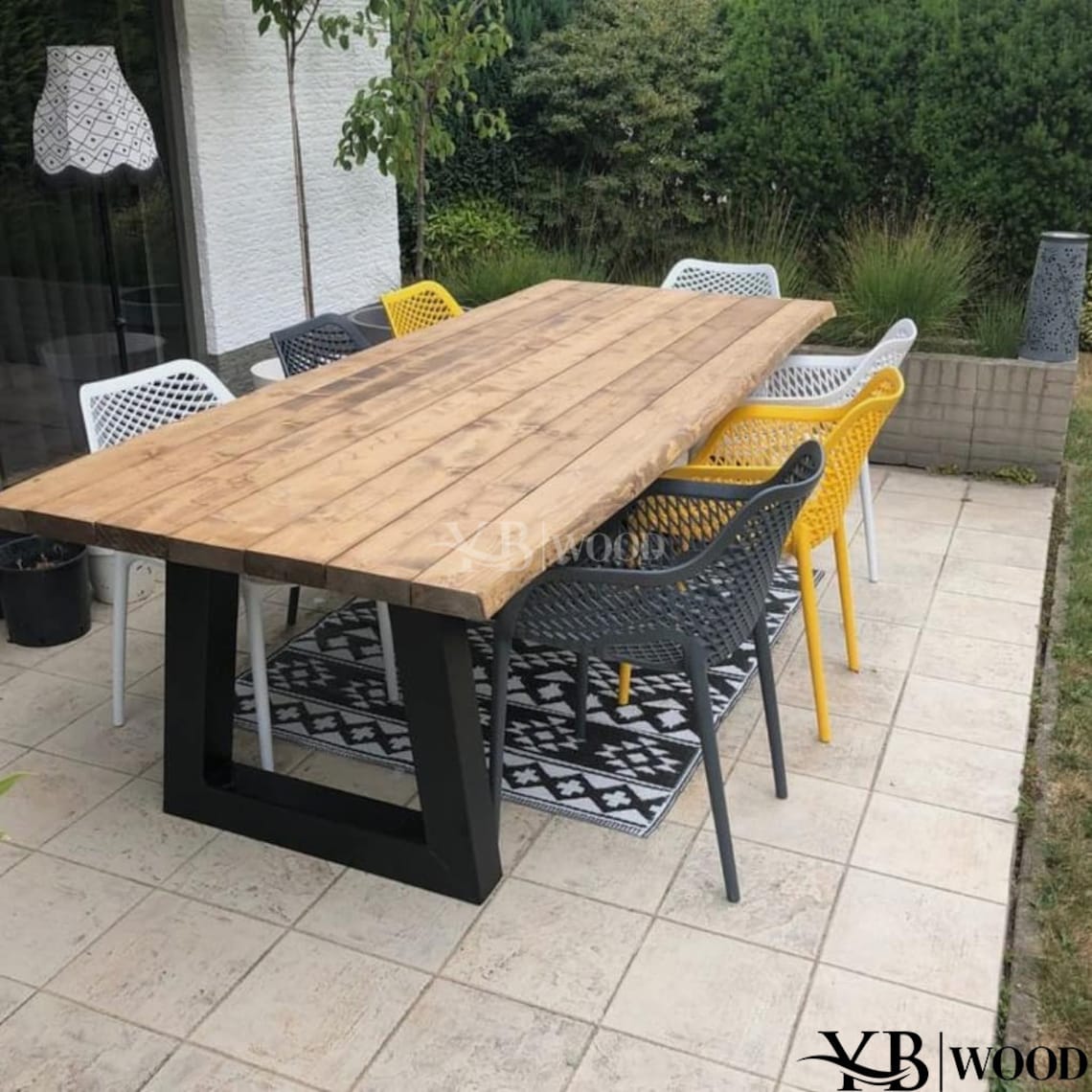 Outdoor Wood Table Garden Furniture Outdoor Dining Table - Etsy