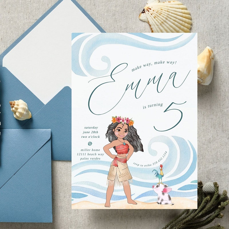 Moana Invitation - Etsy