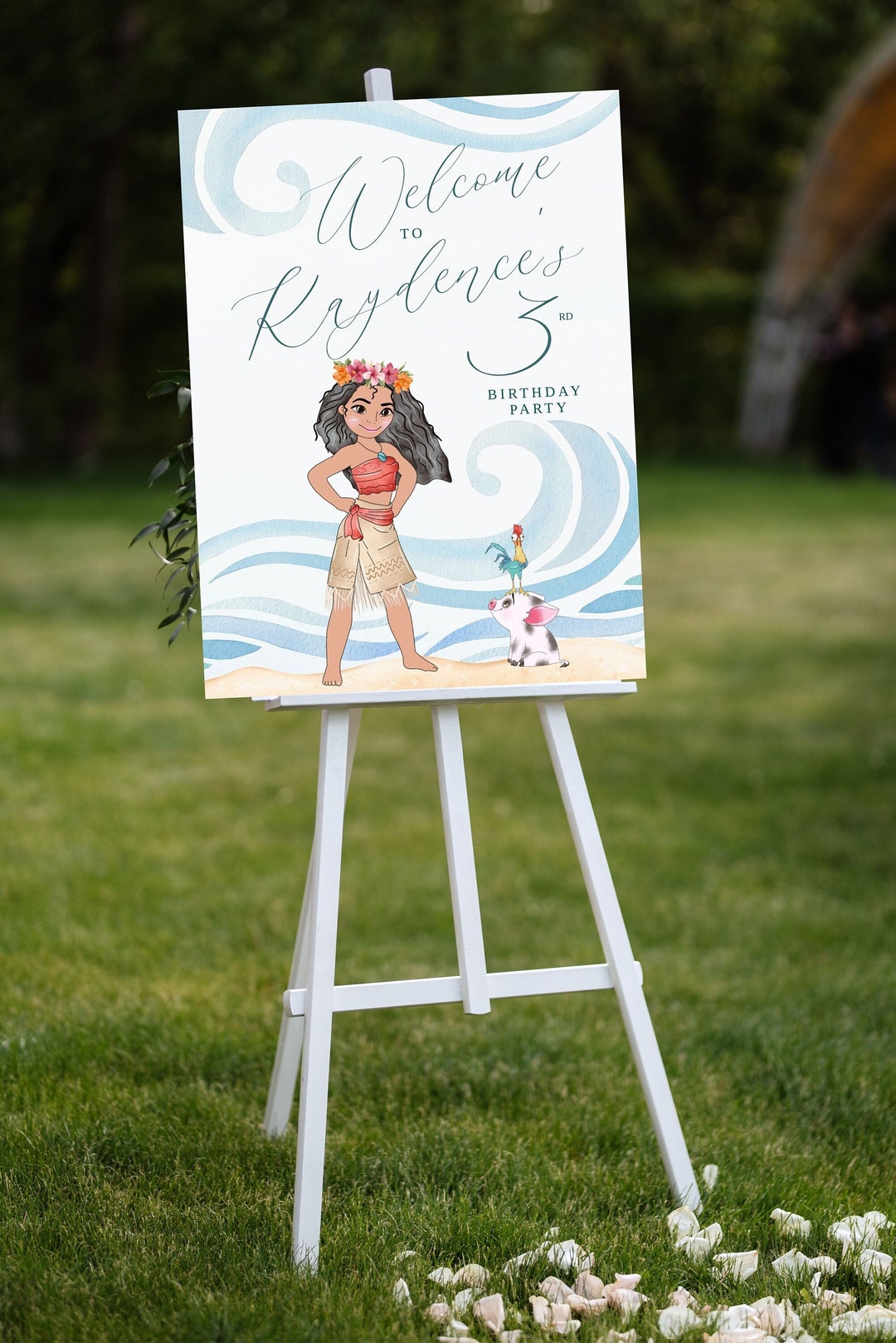 Watercolor Moana Welcome Sign, Moana Welcome Sign, Moana Themed Party ...