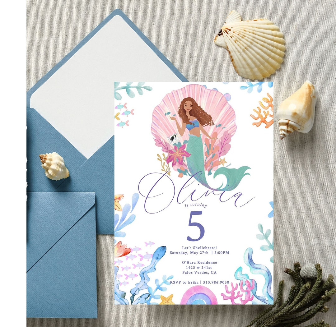 Ariel Party Invitation, Mermaid Birthday Invitation, Under the Sea ...