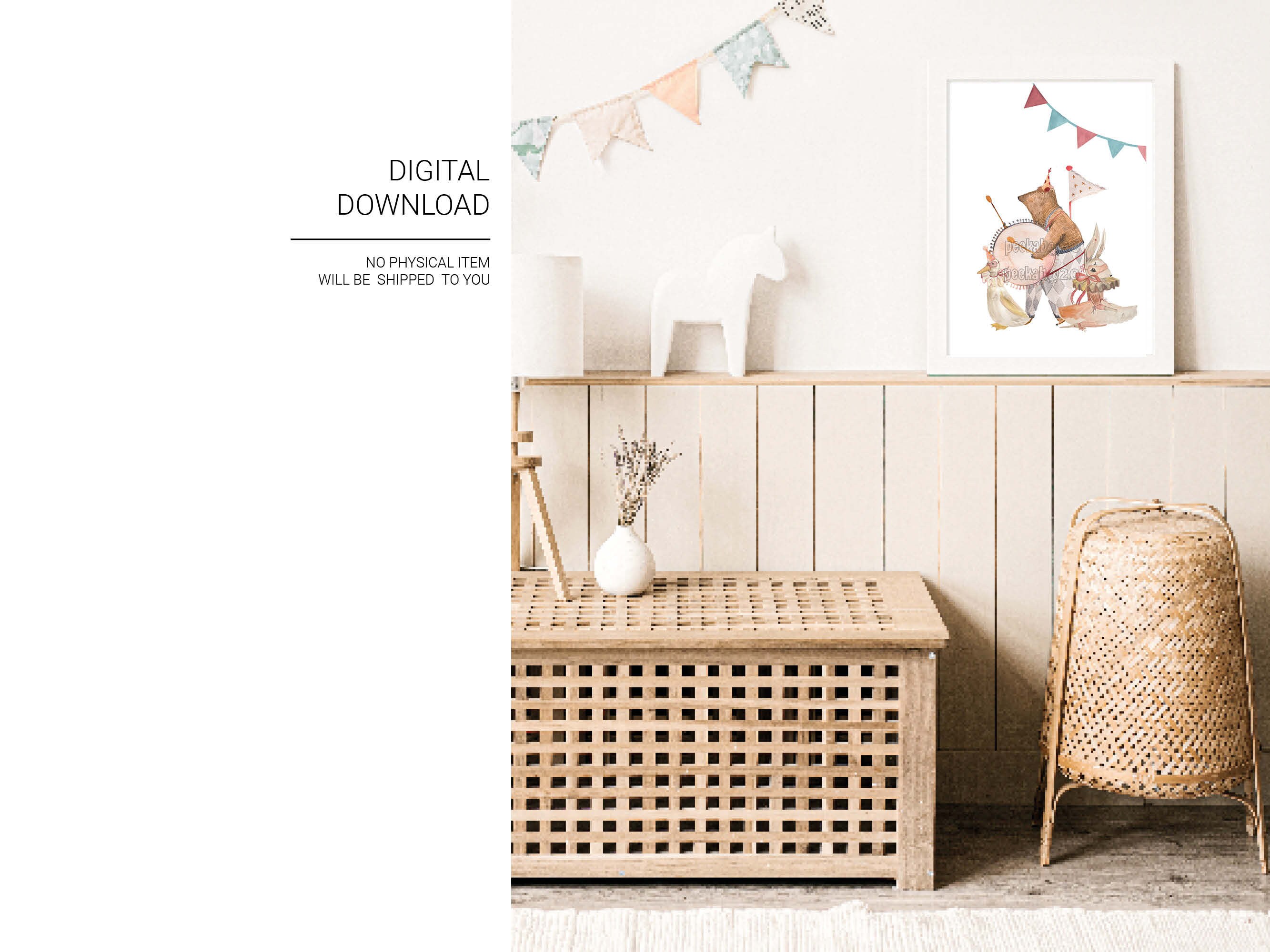 Printable Circus Bear Rabbit Goose Bear Bunny Goose Art Print Circus ...