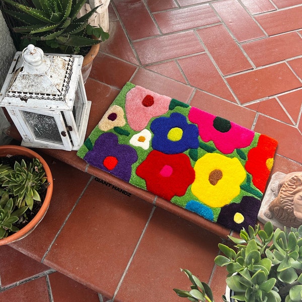 Floral Tufted Rug - Etsy