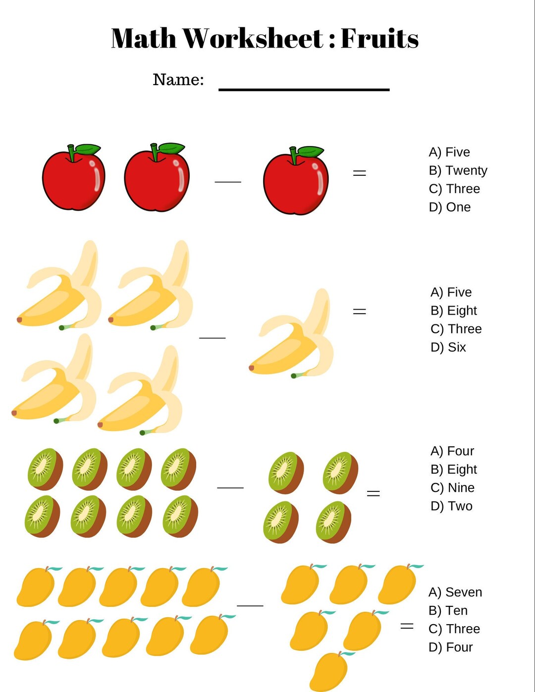 math-worksheet-subtraction-fruits-etsy