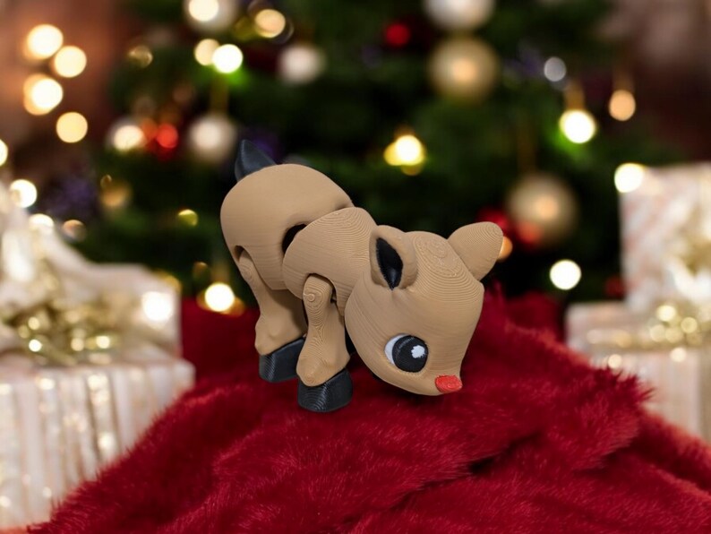 Reindeer | 3D Printed Flexi | Fidget | Mini | Figure | Layers in Green ...