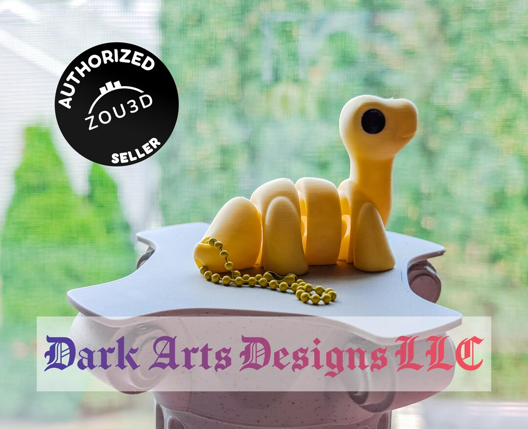 Baby Brontosaurus Articulating Keychain Zou3d 3D Printed Fidget ...