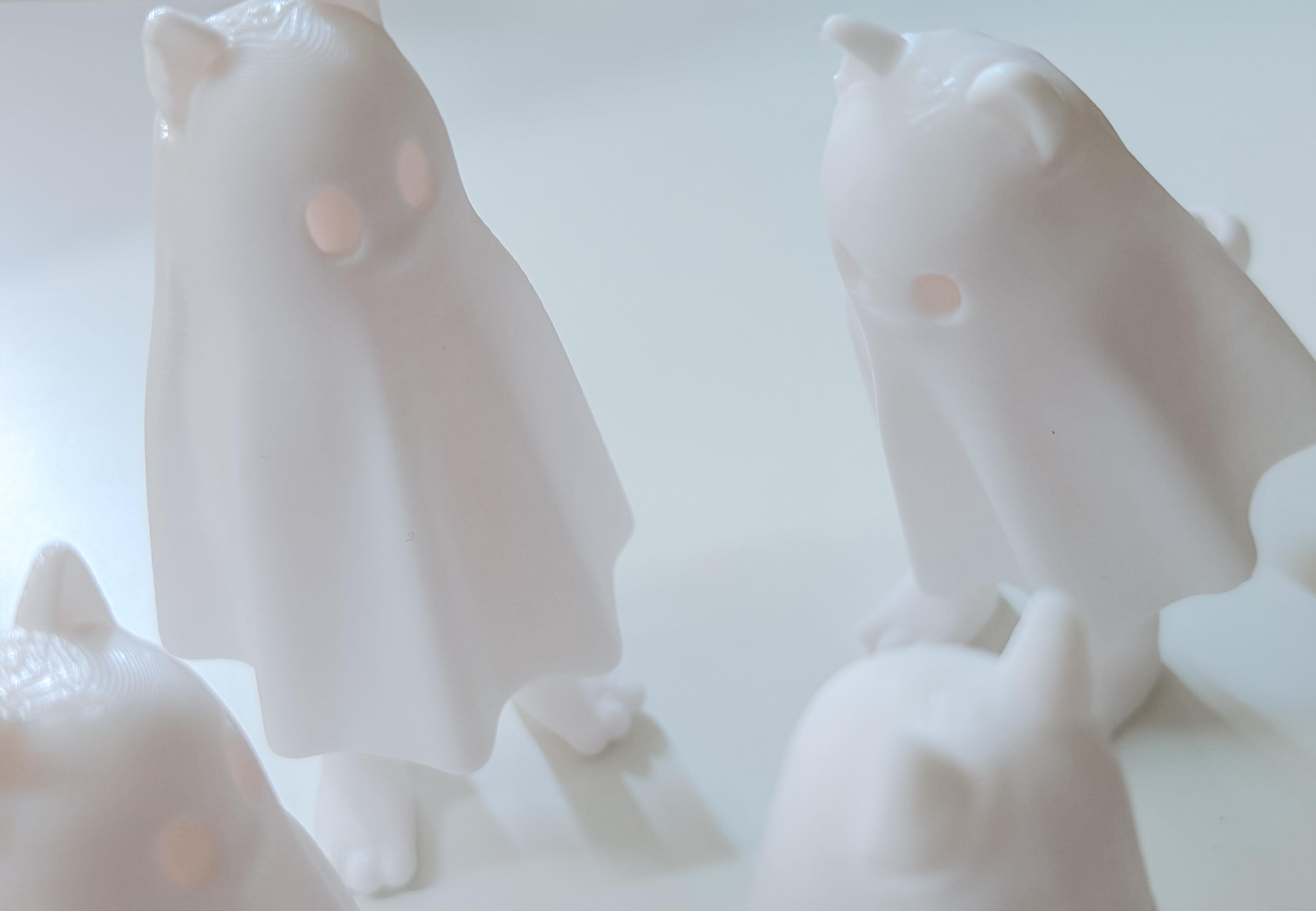 3D Printed Zou3d Ghost Cat Adorable Articulating Halloween Fidget With ...