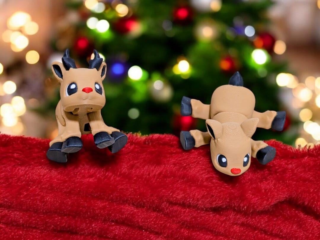 Reindeer | 3D Printed Flexi | Fidget | Mini | Figure | Layers in Green ...