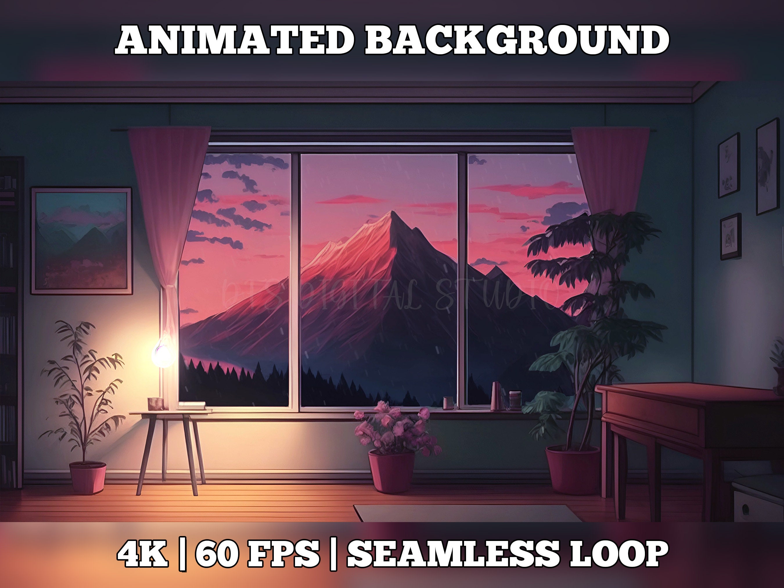 Vtuber Background, Animated Virtual Background, Stream Room Background ...