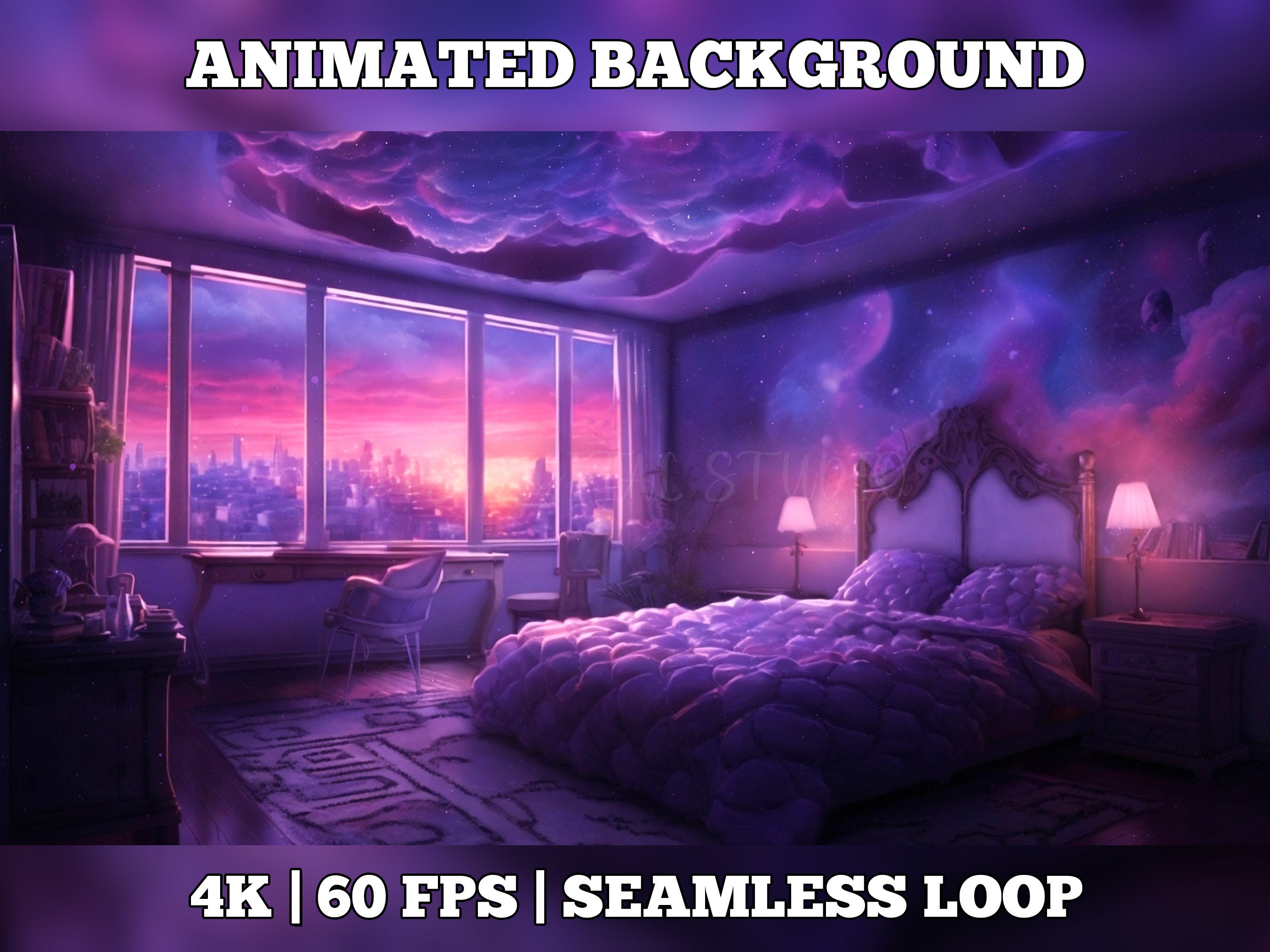 Vtuber Background, Animated Virtual Background, Stream Room Background ...
