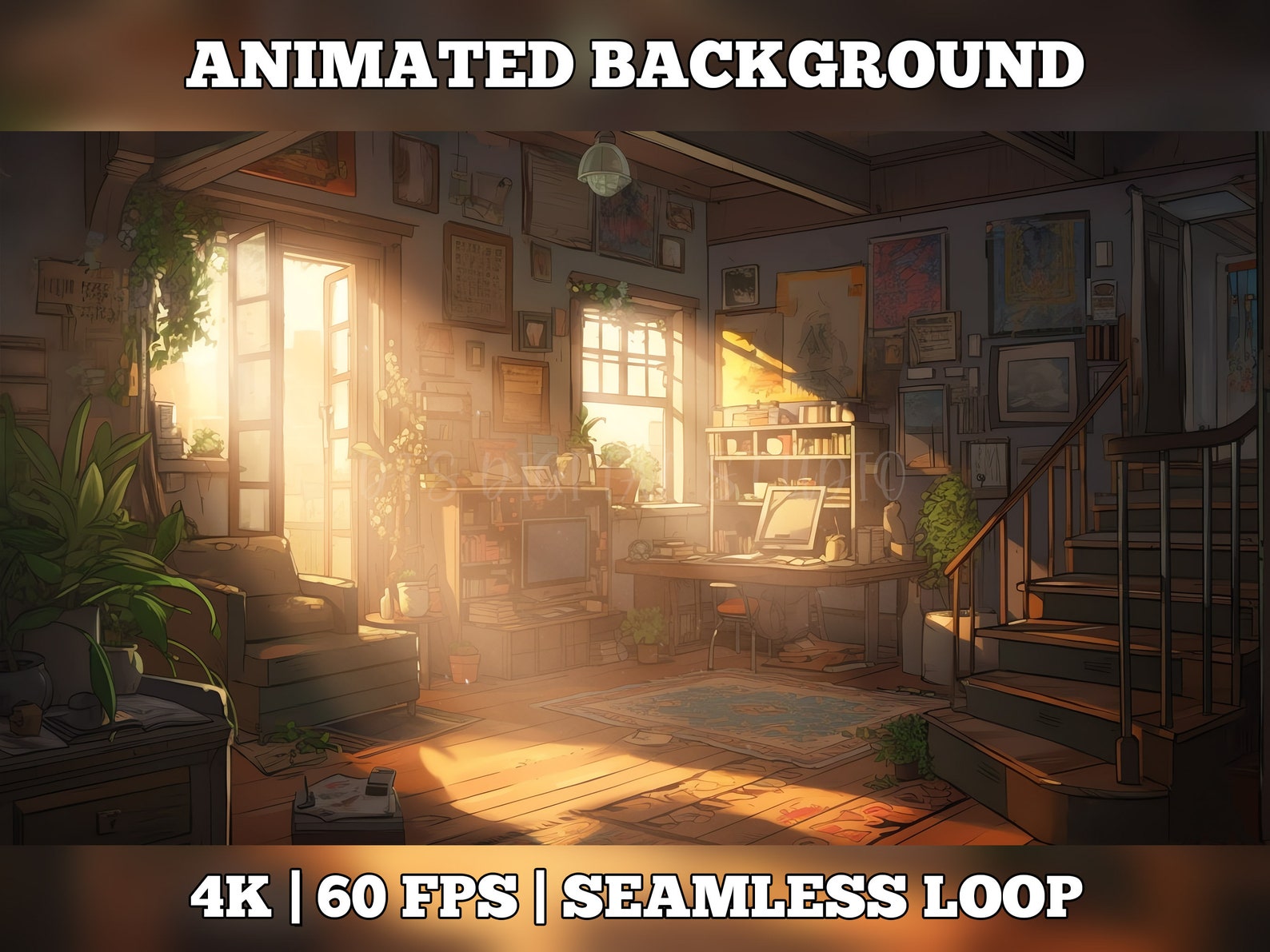 Vtuber Background, Animated Virtual Background, Stream Room Background ...