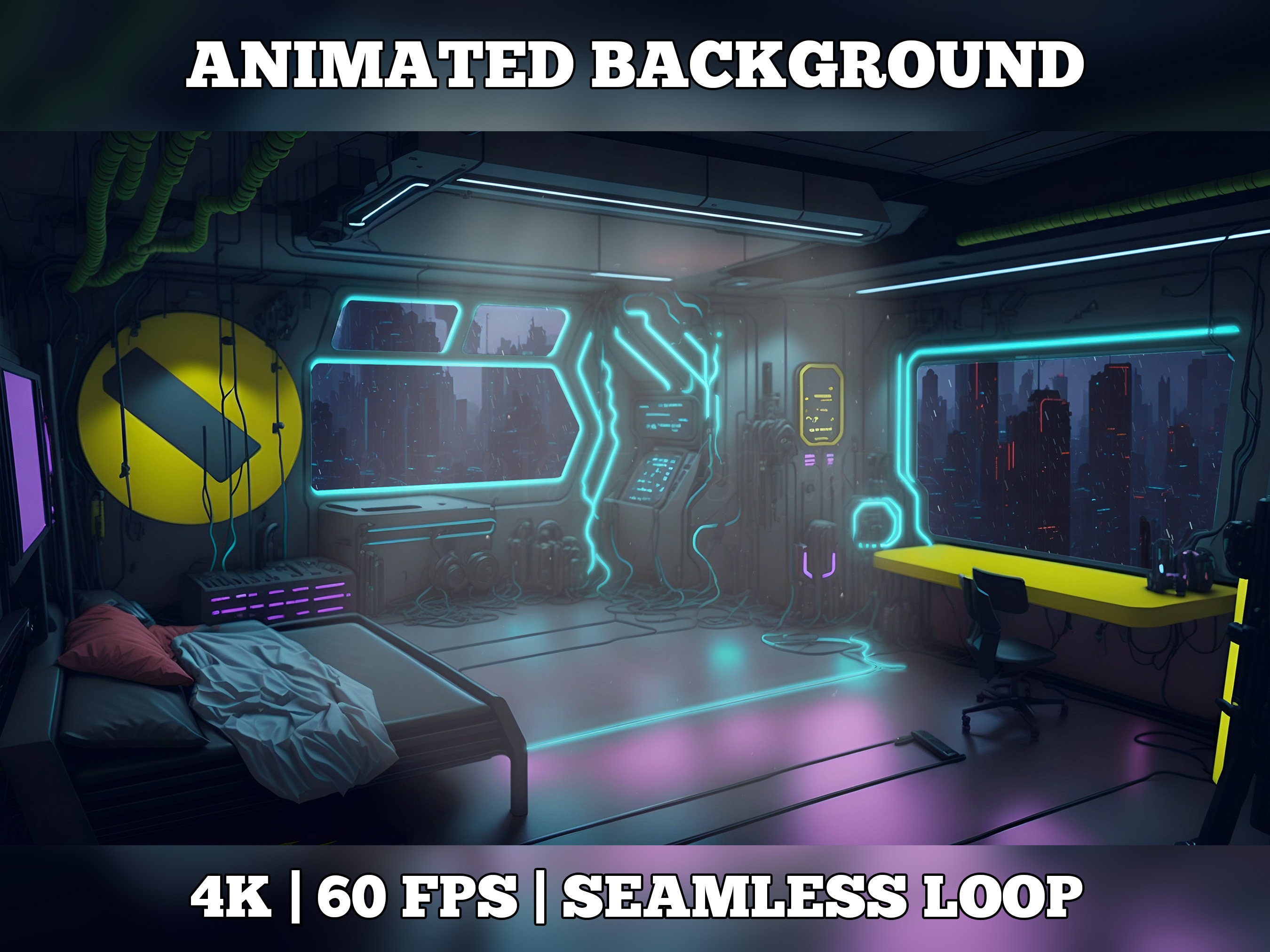 Vtuber Background, Animated Virtual Background, Stream Room Background ...