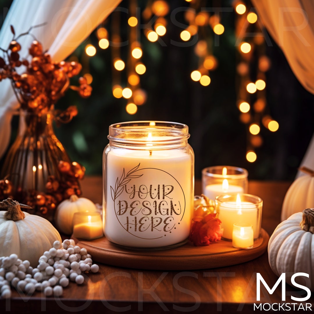 Candle Mockup Clear Candle Jar Mockup Candle Fall Mockup Bundle Print ...