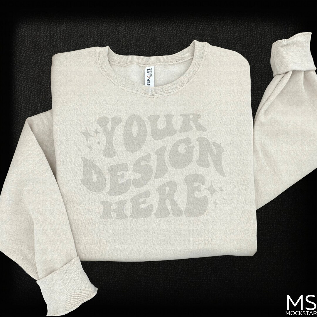 Jerzees Sandstone Trendy Crewneck Sweatshirt Mockup Sandstone Jerzees ...