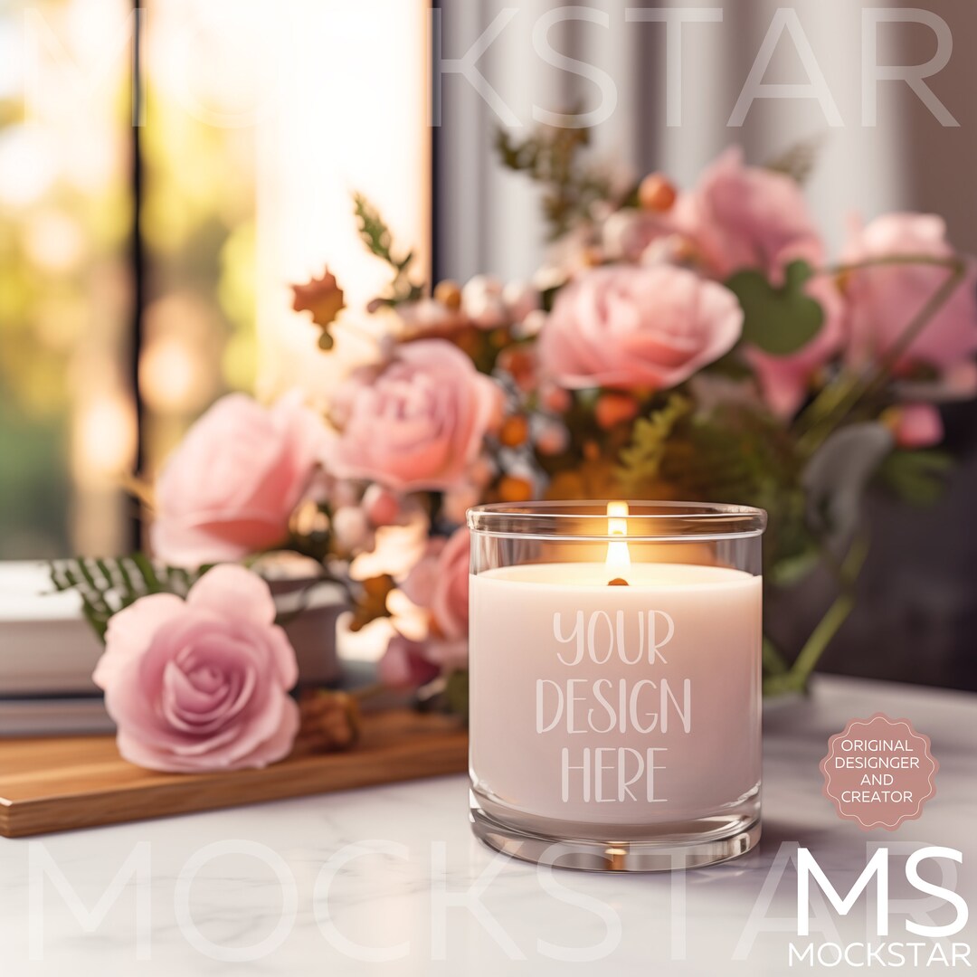 Candle Mockup Clear Candle Jar Mockup Candle Valentines Day Mockup ...