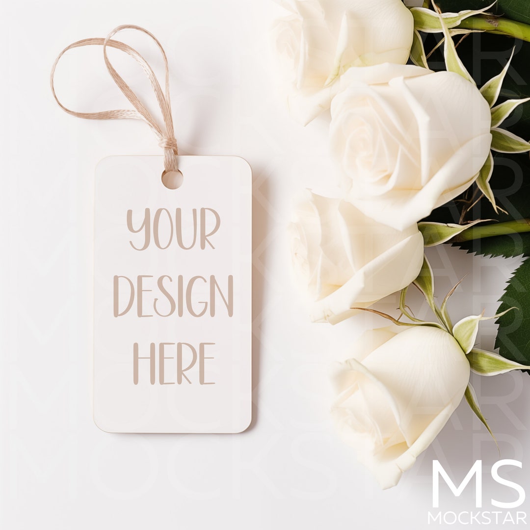 Gift Tag Valentines Day Mockup White Gift Tag Mockup Christmas Mockup ...