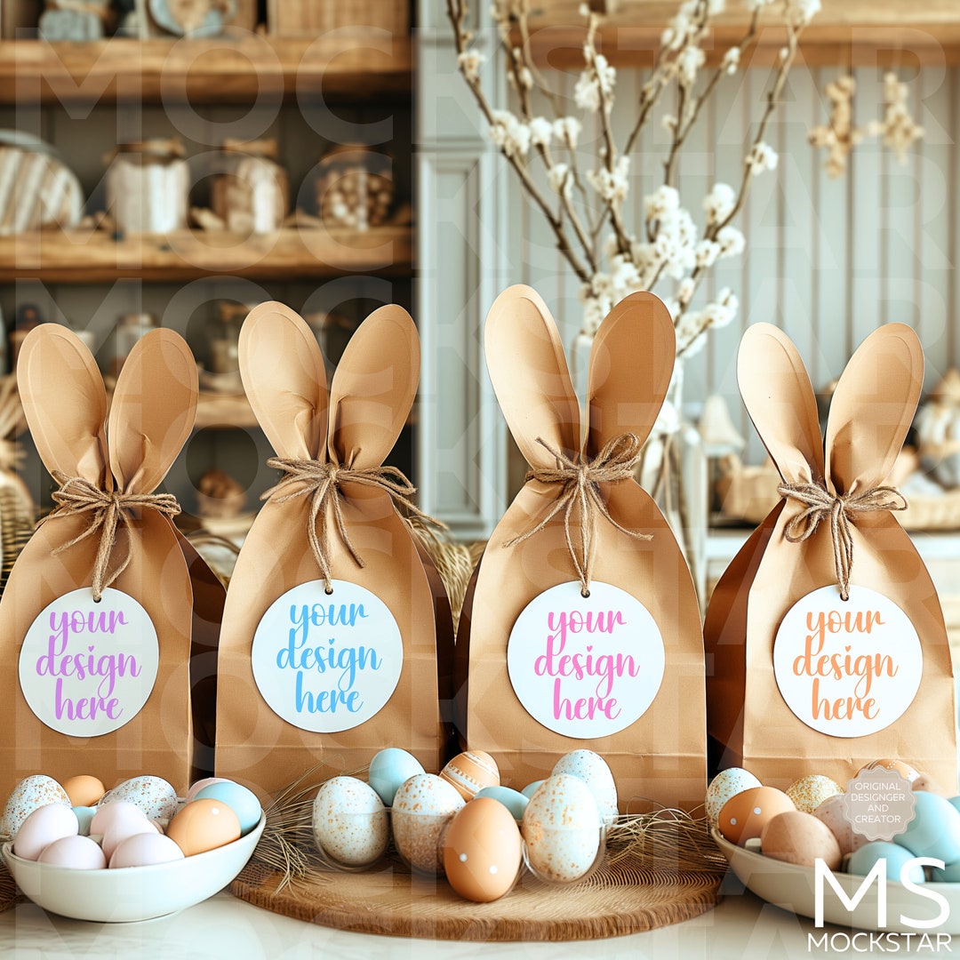 Round Tag Mockup White Sticker Label Mockup Favor Bag Mockup Favor ...