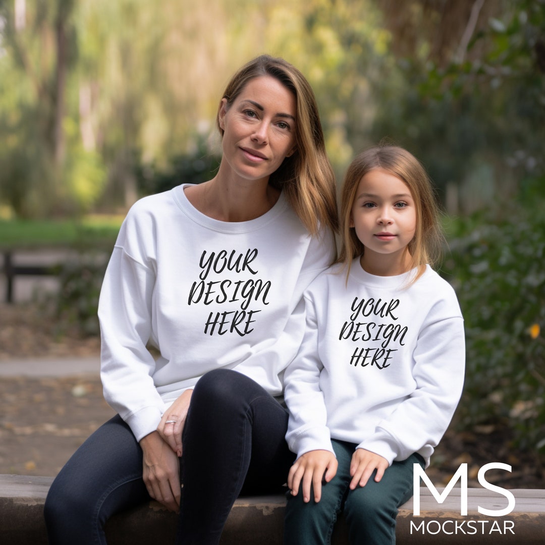 Gildan 18000 Mockup White Mockup Mommy & Me Mock up Mockup Mama Me ...