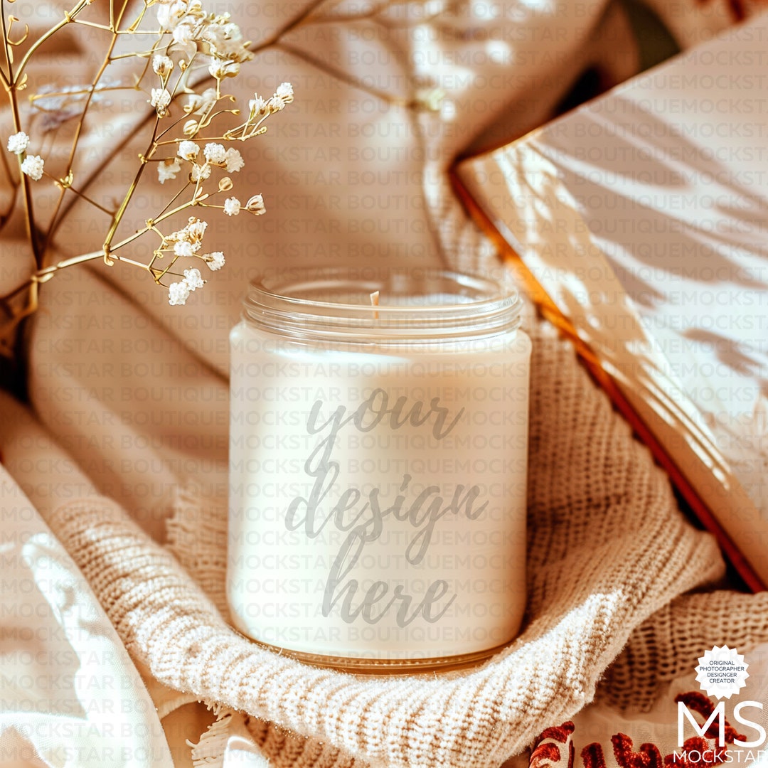 Candle Mockup Clear Candle Jar Mockup Candle Mockup Bundle Candle ...