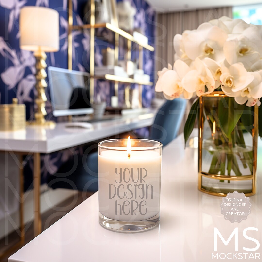 Candle Mockup Clear Candle Jar Mockup Candle Valentines Day Mockup ...