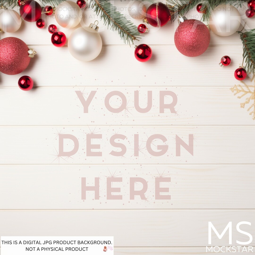 Christmas Flatlay Background Christmas Product Background Mockup ...