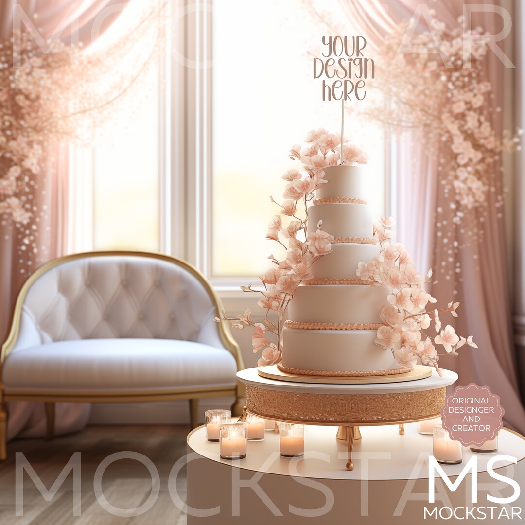 Cake Topper Mockup Wedding Cake Topper Mockup Fall Mockup White Cake ...