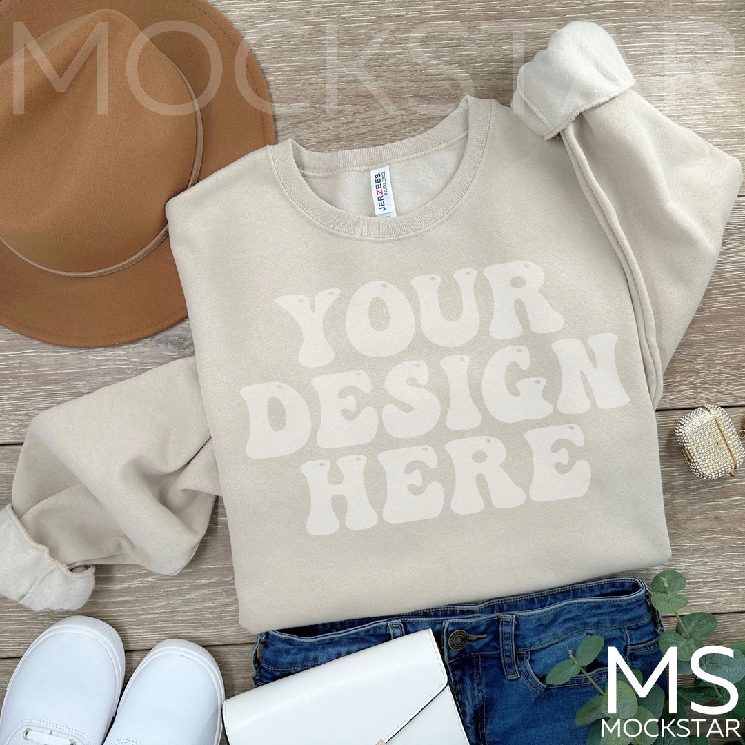 Jerzees Sandstone Mockup Sandstone Jerzees 562MR Mockup Bundle Jerzees ...