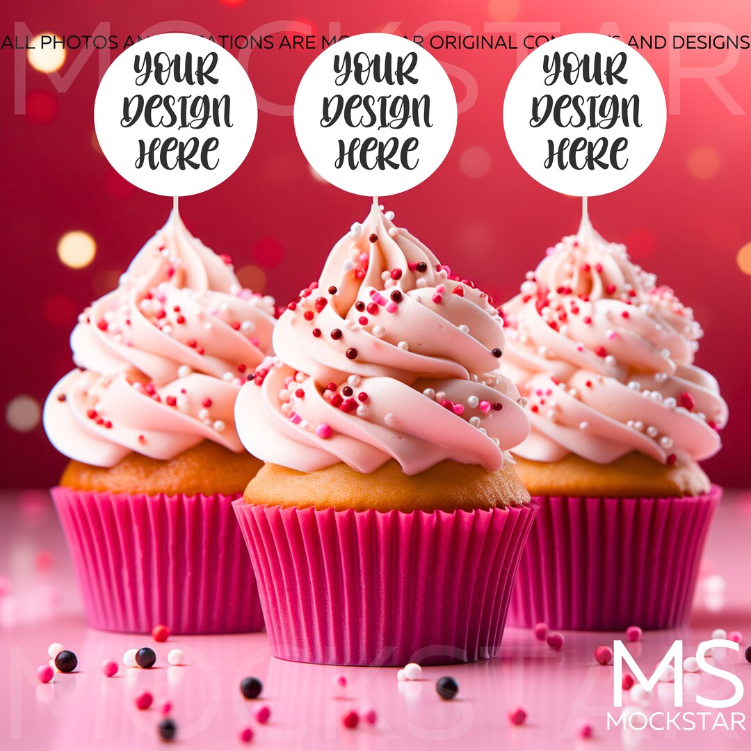 Cupcake Topper Mockup Birthday Cake Topper Mockup Fall Mockup White ...