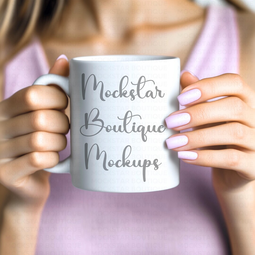 Mug Mockup Model Holding Blank White Coffee Mug Mock up Blank Mug ...