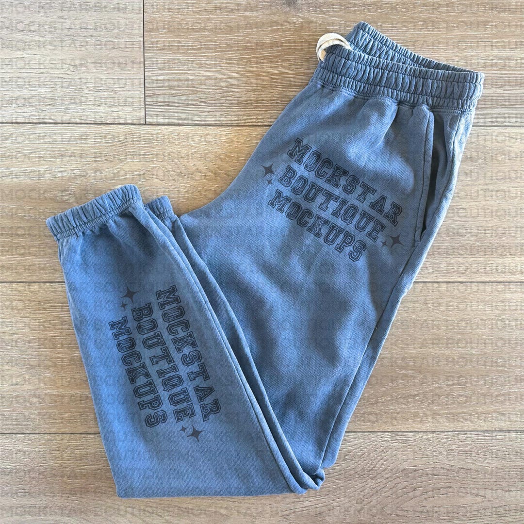 Comfort Colors Mockup 1469 Blue Jean Sweatpants Mockup Blue Jean ...