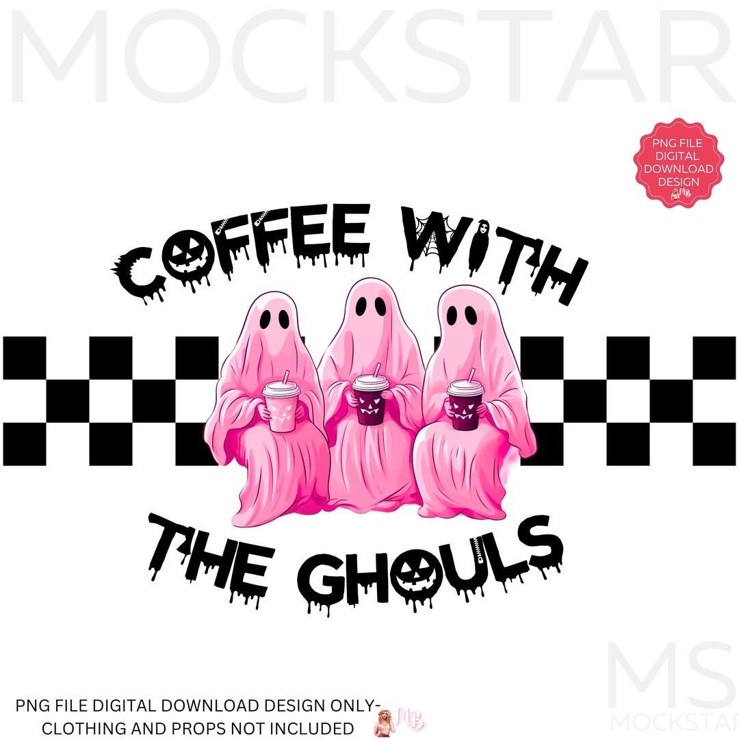 Ghost Drinking Coffee PNG Digital Download PNG Sublimation File Print ...