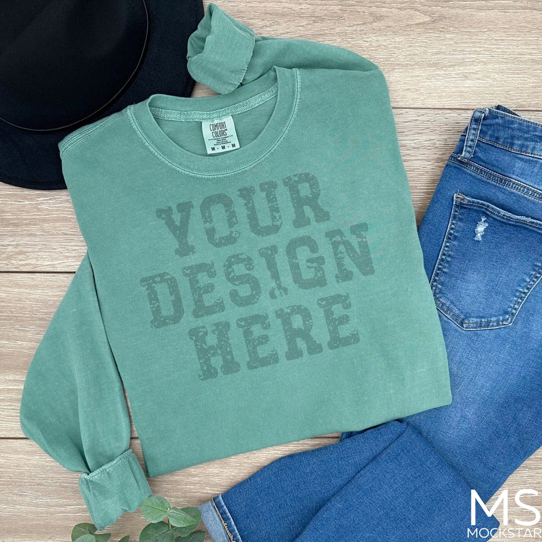 Comfort Colors Mockup 6014 Light Green Comfort Colors Mockup Bundle ...