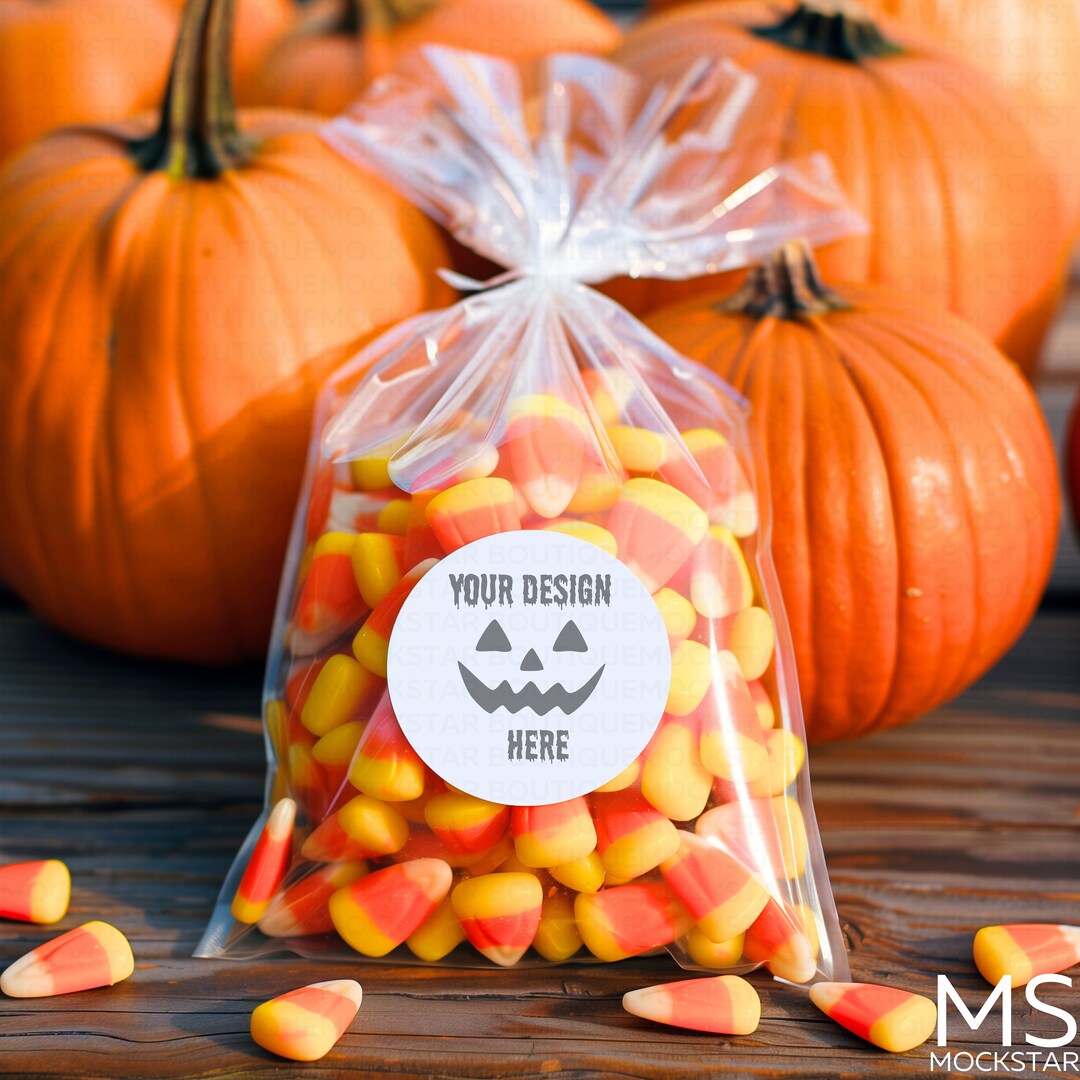 Halloween Mockup Bundle Round Tag Mockup White Sticker Label Mockup ...