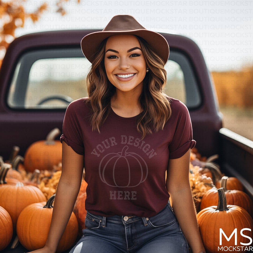 Tshirt Mockup Maroon 3001 Halloween Mockup Bundle Sweatshirt Mockup ...