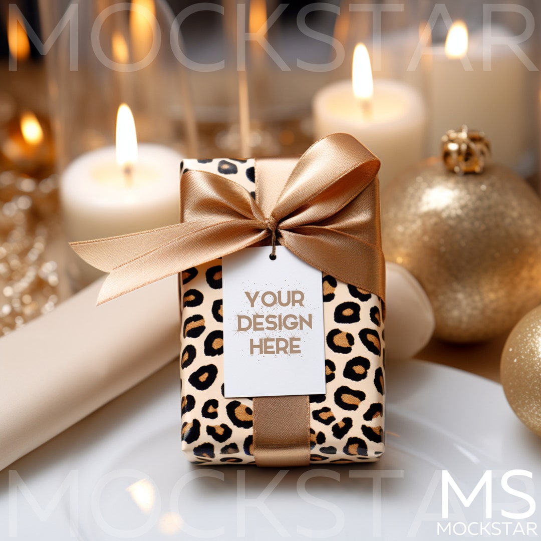 Square Gift Tag Mockup White Gift Tag Mockup Christmas Mockup Favor Bag ...