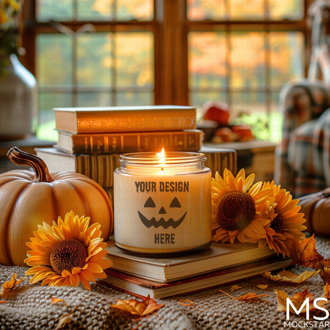 Halloween Mockup Halloween Candle Mockup Clear Candle Jar Mockup Candle ...