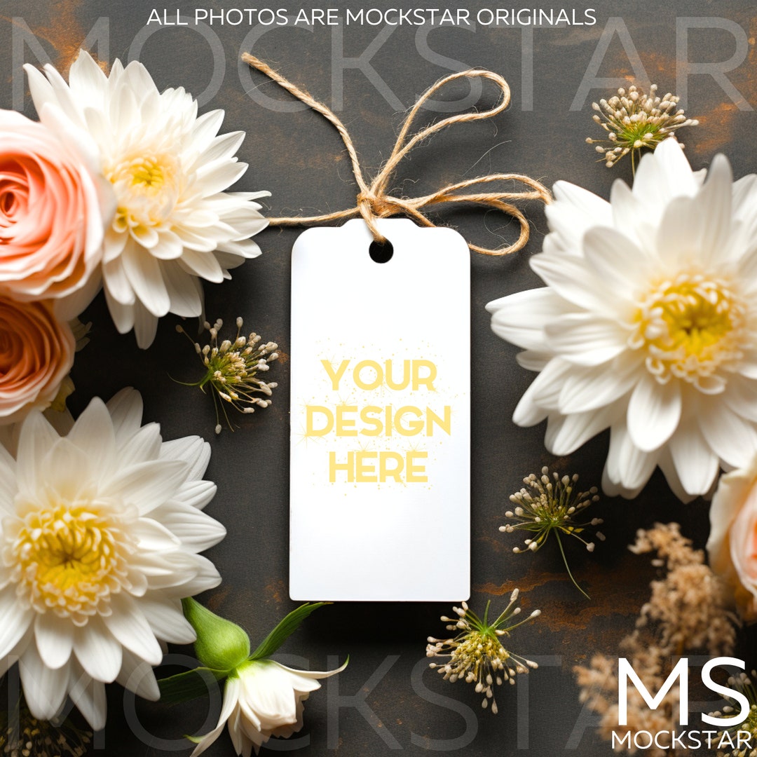 Gift Tag Mockup White Round Tag Mockup Christmas Mockup Favor Bag ...
