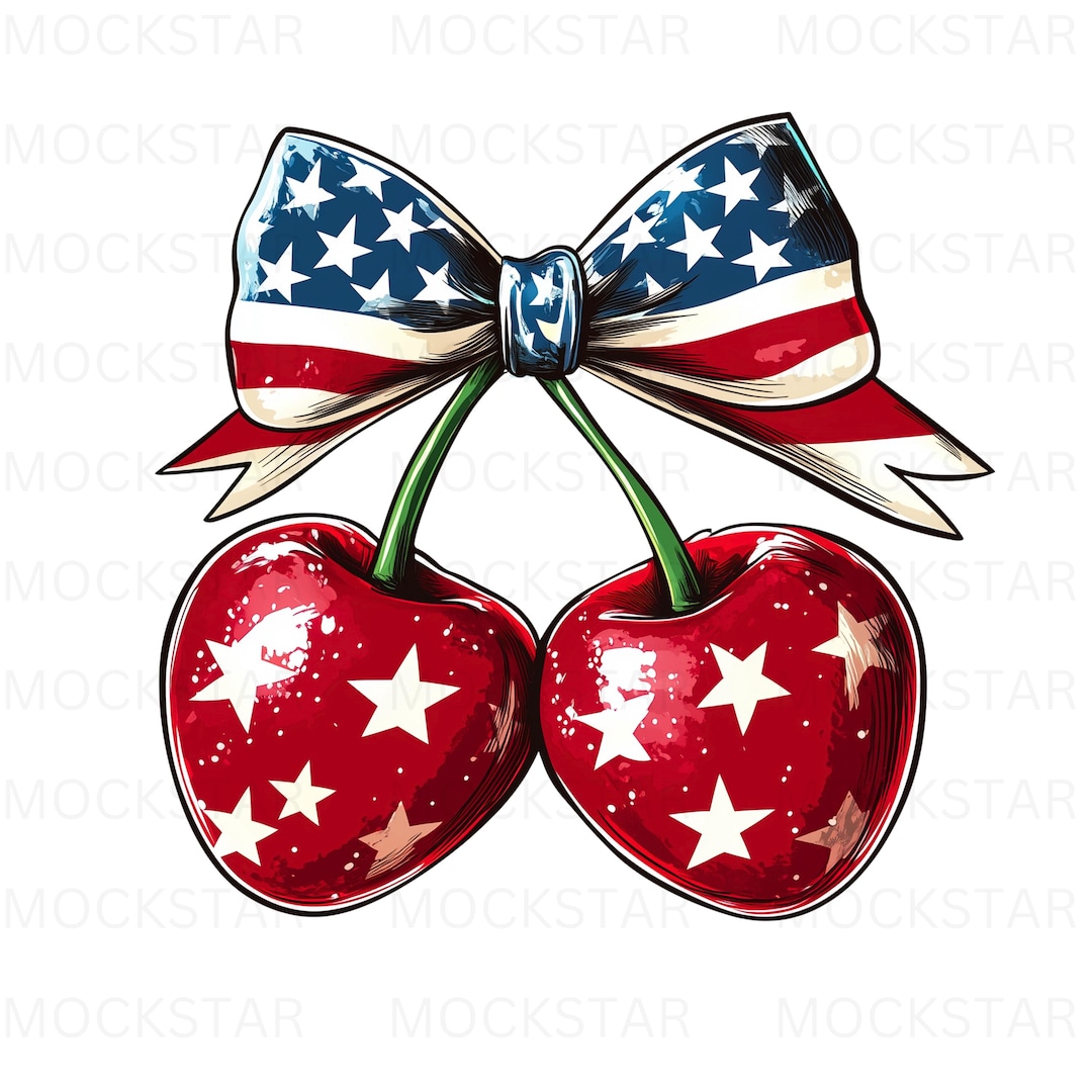 4th of July PNG Cherry PNG American PNG Cherry Coquette Bow Png ...