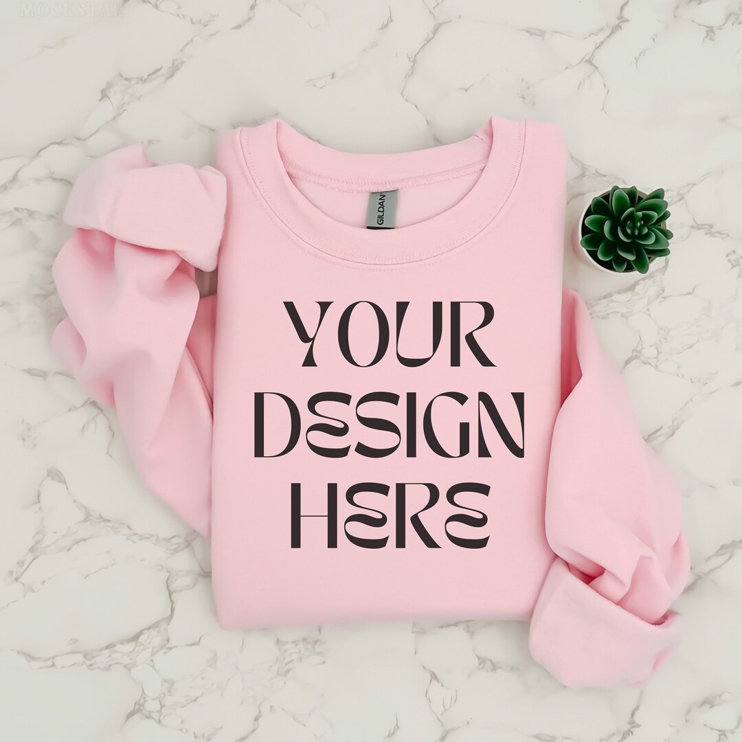 Gildan 18000 Pink Mockup Oversized Light Pink Hoodie Mockup Gildan Pink ...